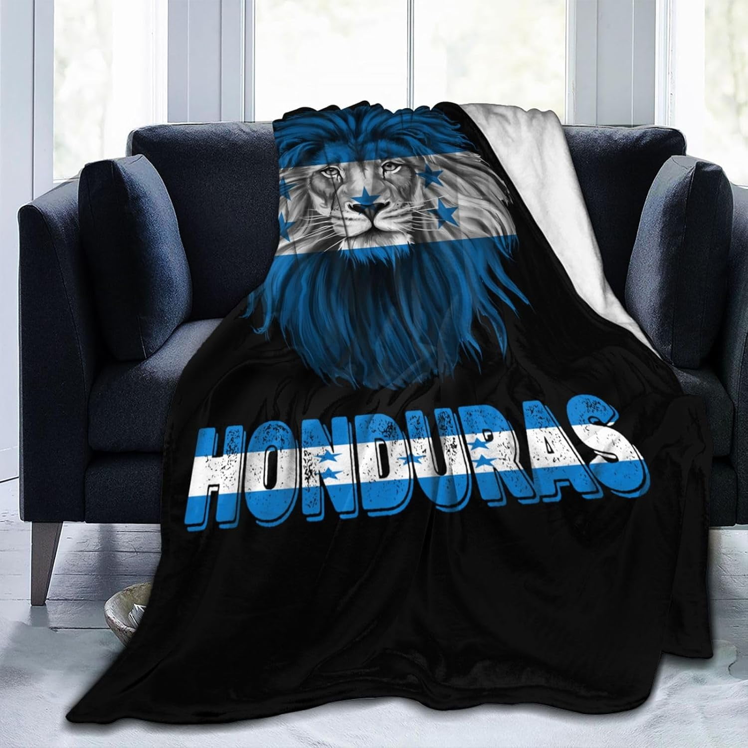 Vintage Lion Head Honduras Flag Throw Blanket 50"x40" Ultra-Soft Micro ...