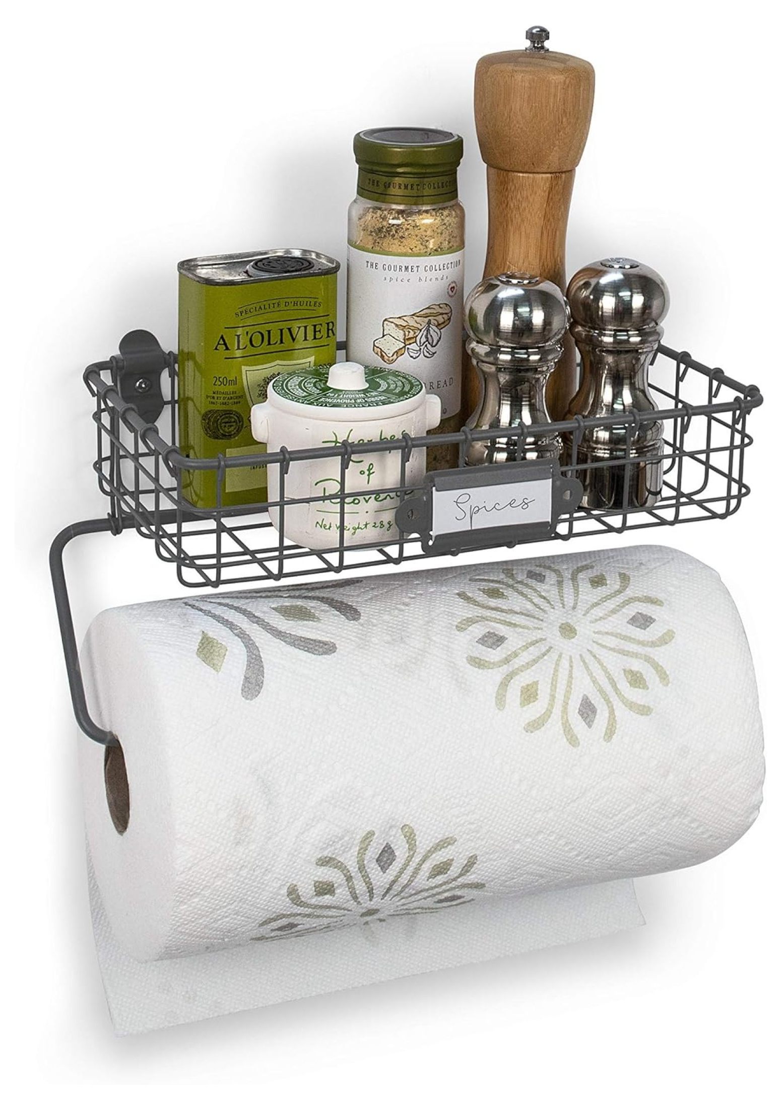 Vintage Living Mount Steel Wire Basket Organizer with Movable Faceplate ...