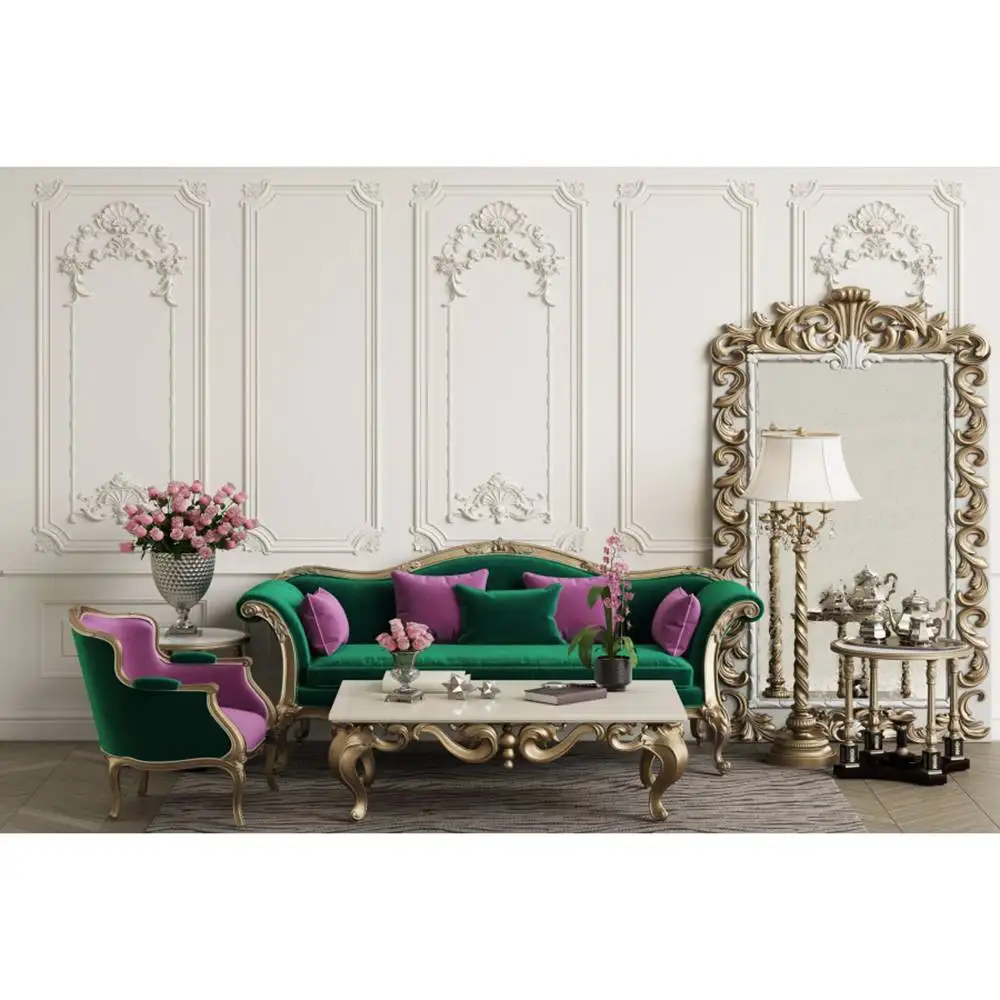 Vintage Living Room Fireplace Western Photography Backdrop 3D Product ...