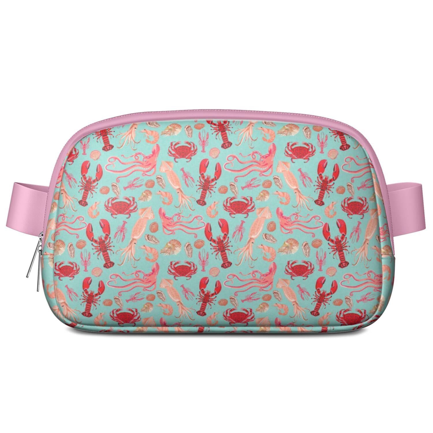 Vintage Lobster Waist Bag – Red & Blue Seafood Fanny Pack with Marine ...