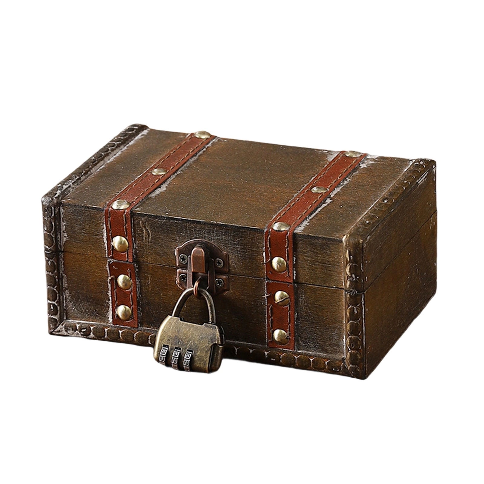 Vintage Lockable Wooden Box Secure Storage For Valuables Antique Homes ...