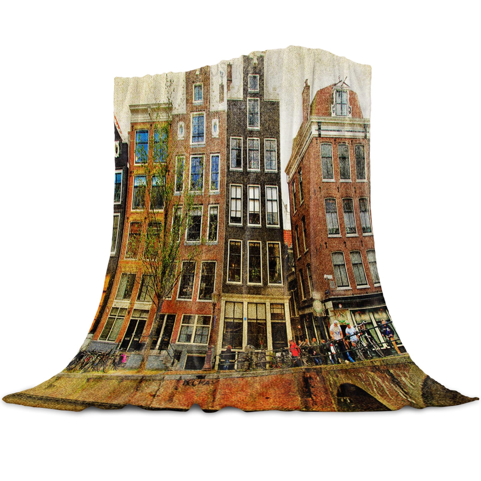 Vintage London Stamp Blanket Flannel Winter Sheet Bedspread for Bed ...