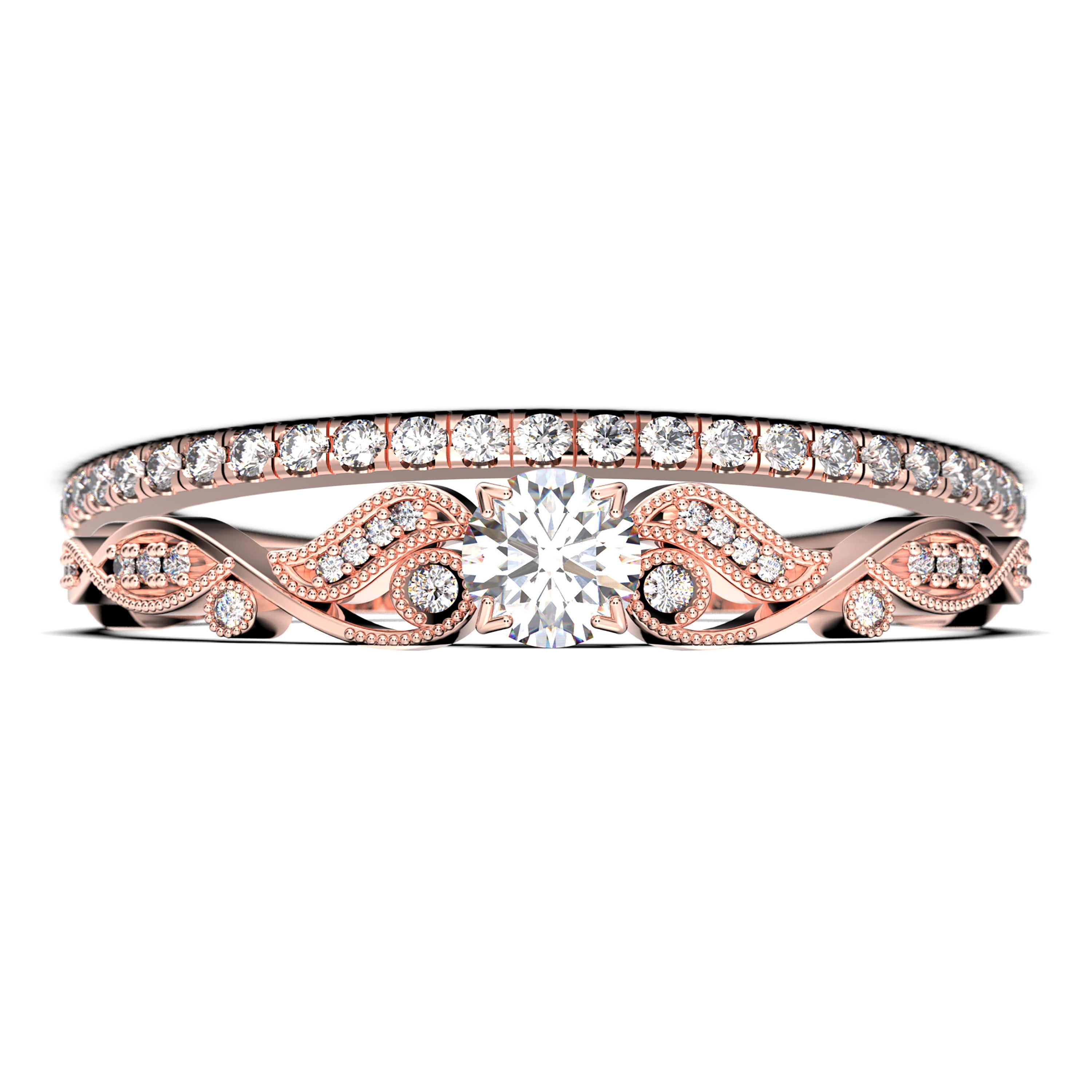 Vintage Look Boho & hippie 1.25 Carat Round Cut Diamond Moissanite ...