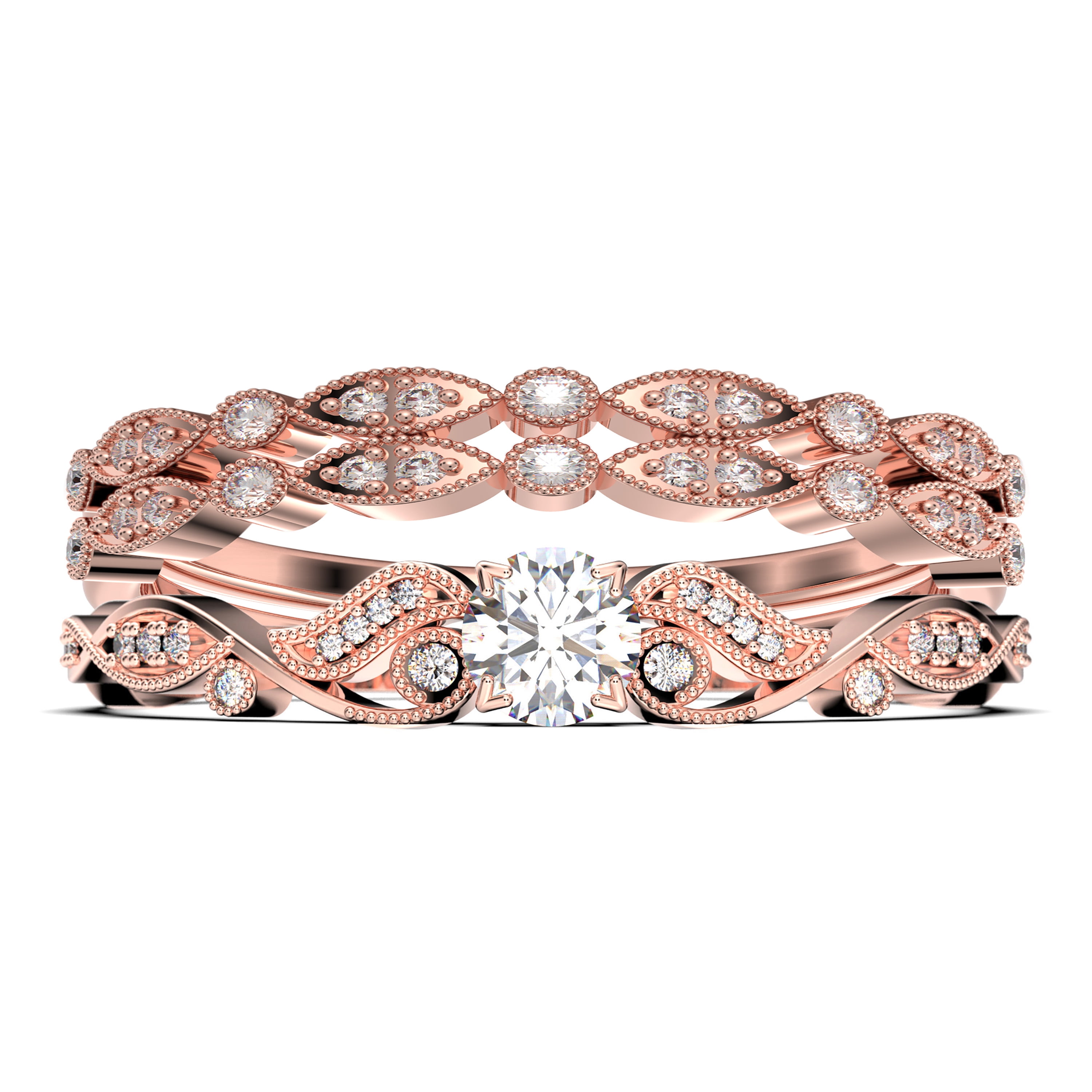 Vintage Look Boho & hippie 1.75 Carat Round Cut Diamond Moissanite ...