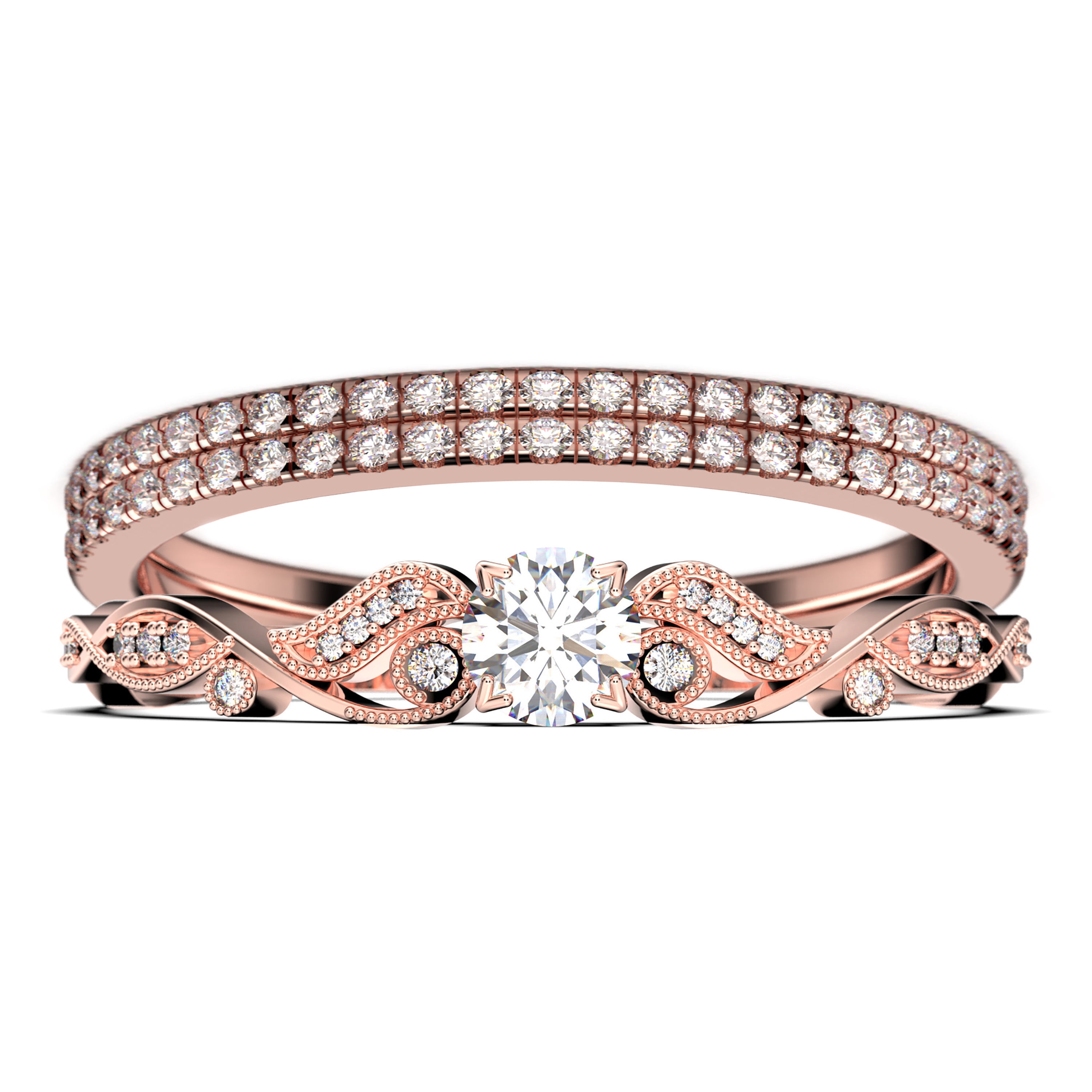 Vintage Look Boho & hippie 1.75 Carat Round Cut Diamond Moissanite ...