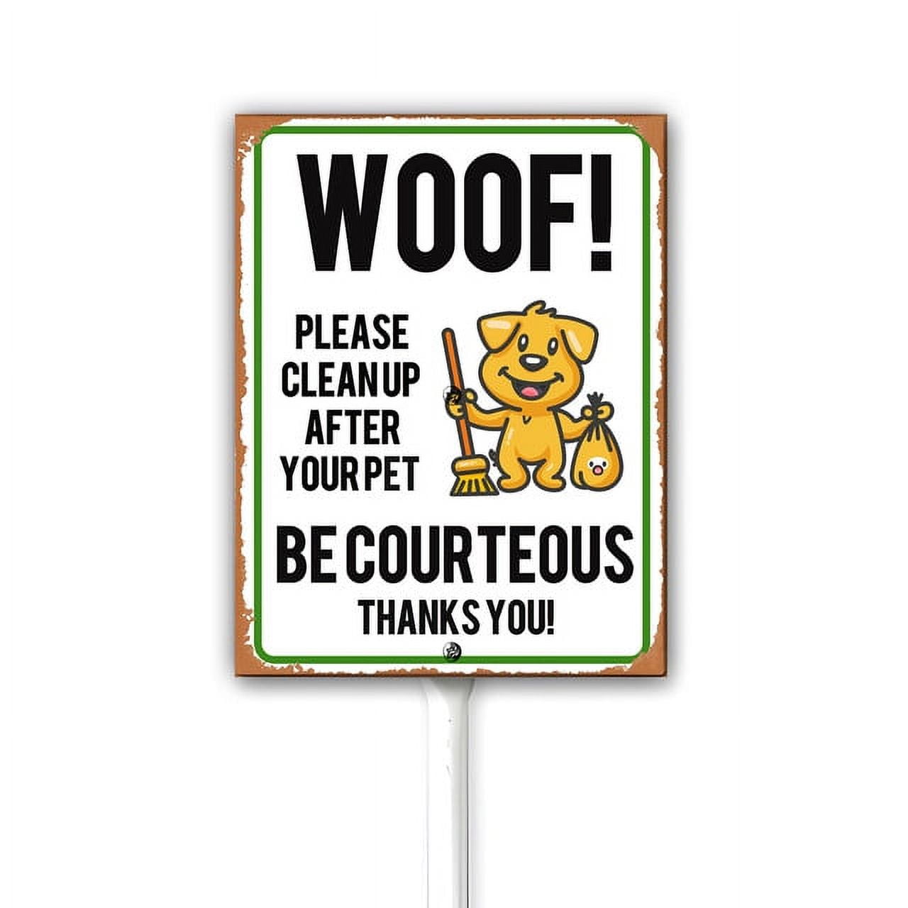 Vintage Look Funny Clean Up After Your Dog Yard Sign, Dog Welcome As ...