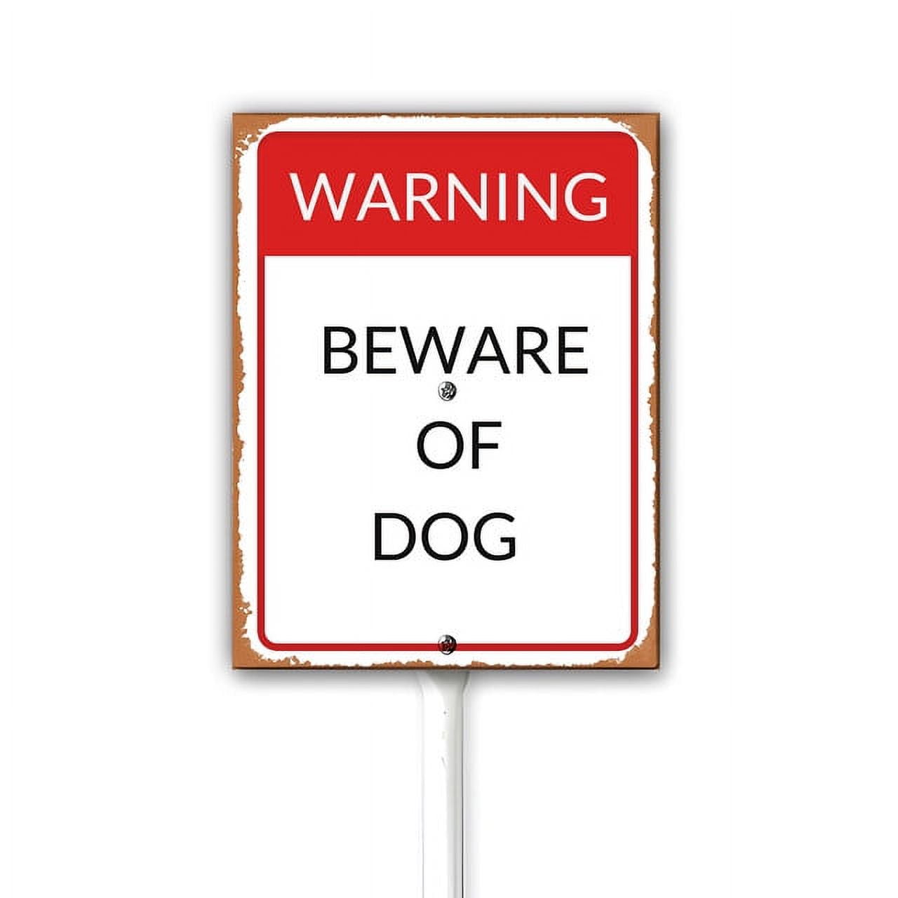 Vintage Look Funny Dog Yard Sign Beware of Dog Vertical Yard Sign ...