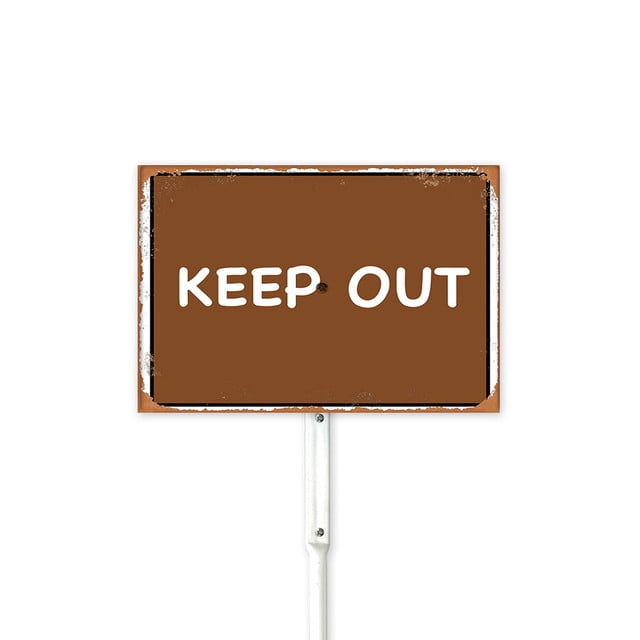 Vintage Look Keep Out Yard Sign With Stake Warning Sign for Lawn Rust ...