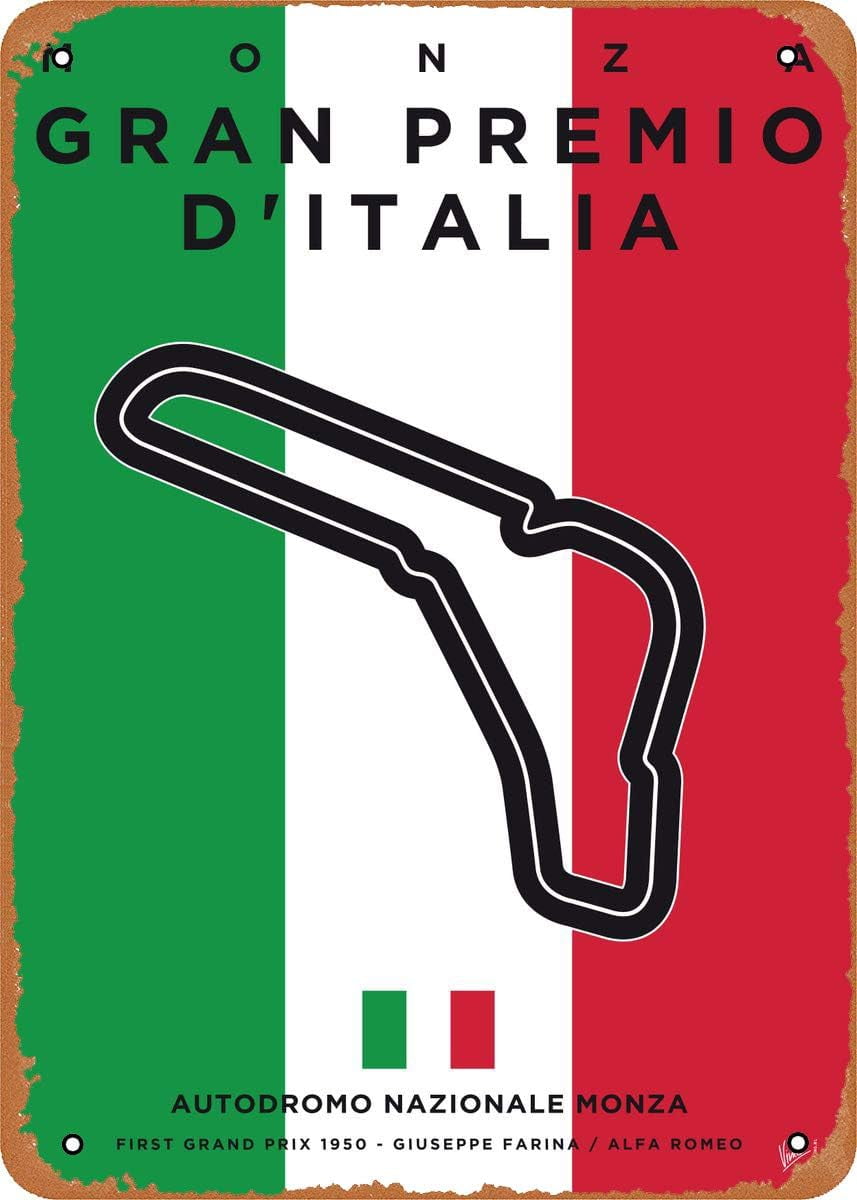Vintage Look Metal Sign - My F1 Racetrack Posters My F1 Monza Race ...