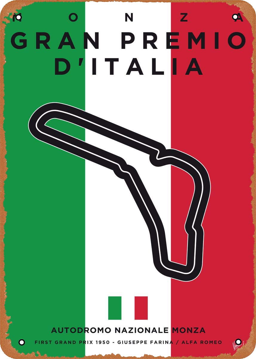 Vintage Look Metal Sign - My F1 Racetrack Posters My F1 Monza Race ...