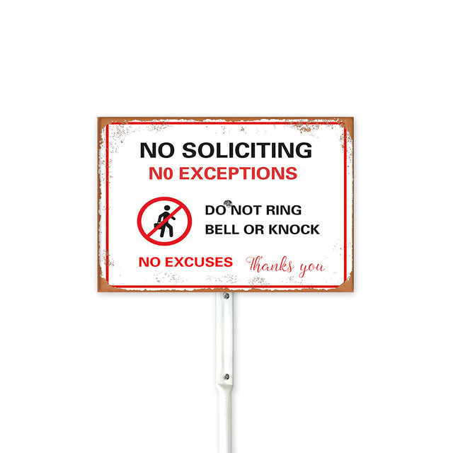 Vintage Look No Soliciting Sign Do Not Ring Bell Or Knock Front Door ...
