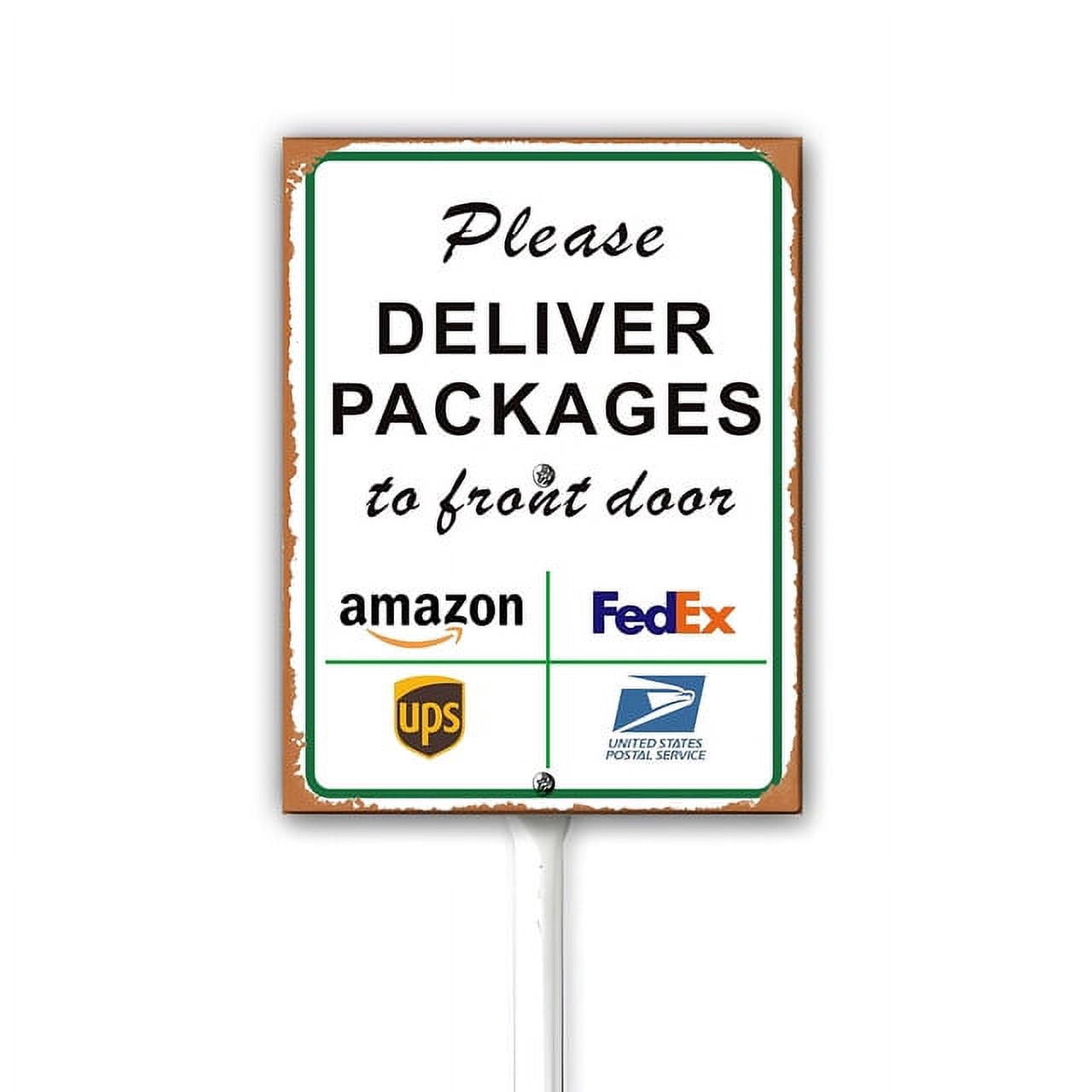 Vintage Look Please Delivery All Packages To Front Door Yard Sign With ...