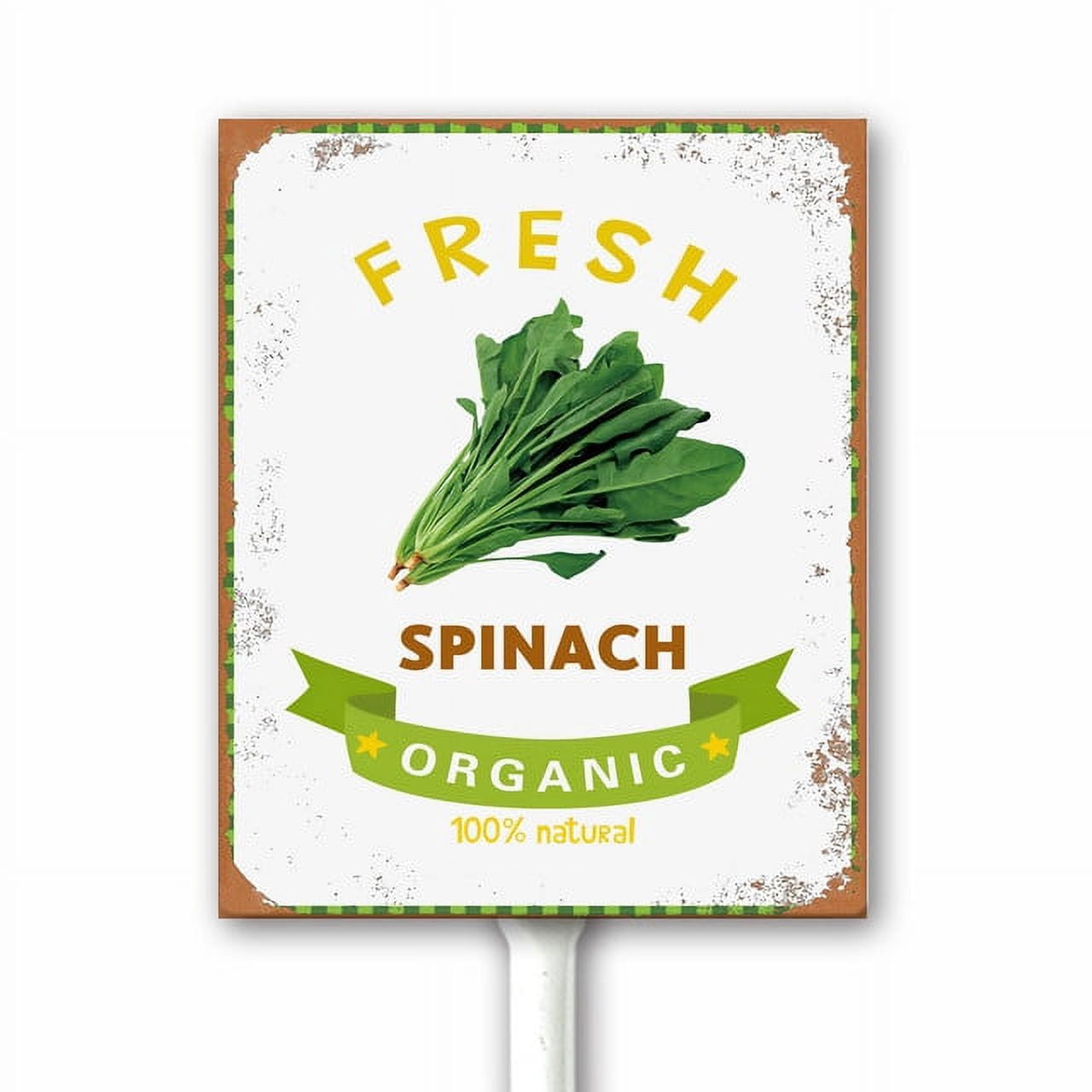 Vintage Look Spinach Vegetable Garden Signs Metal Yard Sign With Stake ...