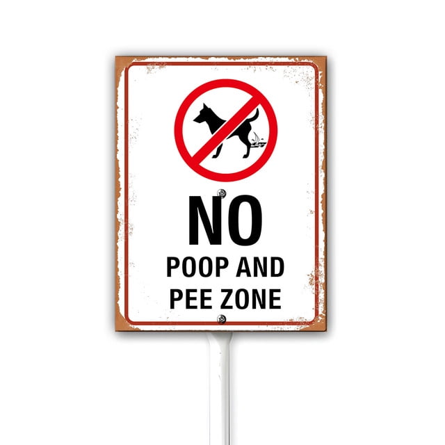 Vintage Look Style 4.6X6 Inch No Poop & Pee Zone No Dogs Sign for Yard ...