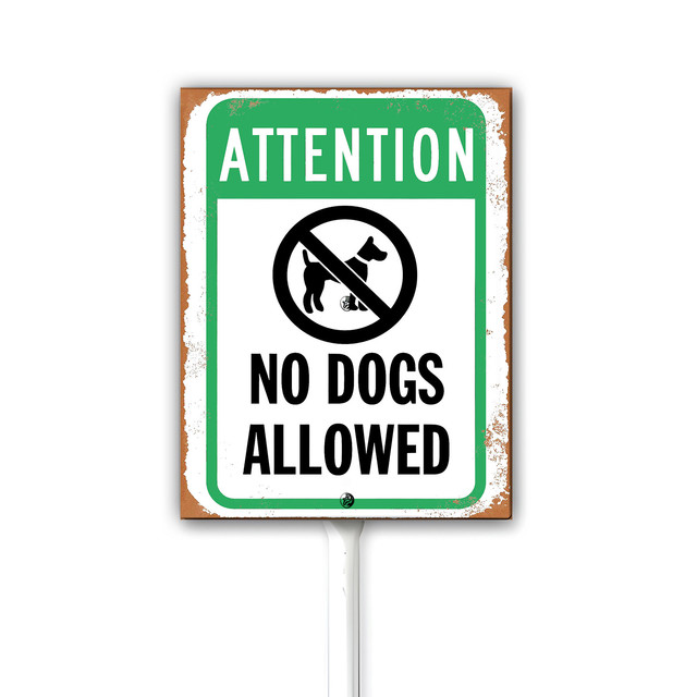 Vintage Look Style No Dog Allowed Sign Funny Dog Yard Sign With Stake ...