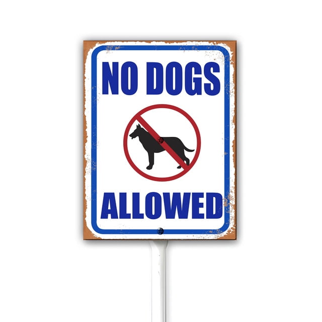 Vintage Look Style No Dog Allowed Sign Funny Dog Yard Sign With Stake ...