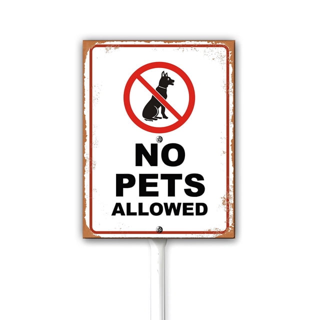 Vintage Look Style No Dogs Sign for Yard With Stake No Pets Allowed ...