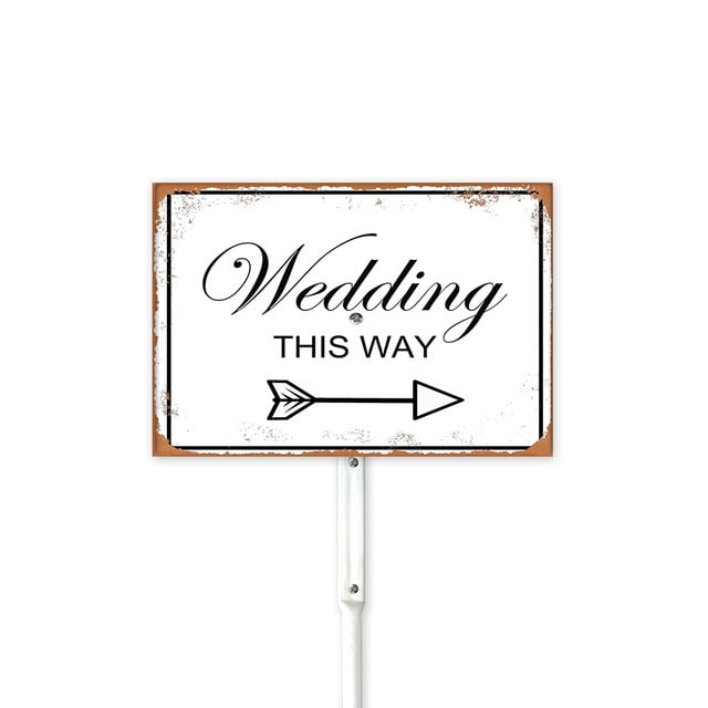 Vintage Look Wedding Direction Arrow Signs with Stakes, Wedding This ...