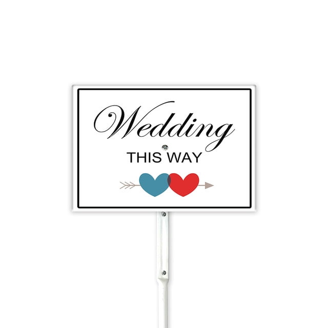 Vintage Look Wedding Direction Arrow Signs with Stakes, Wedding This ...