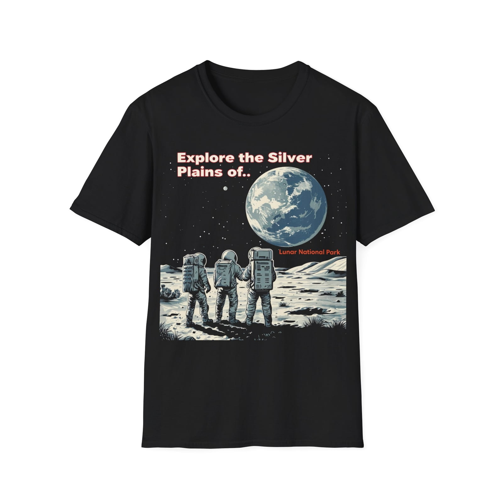 Vintage Lunar Park Explore the Silver Plains Retro Space Astronaut ...