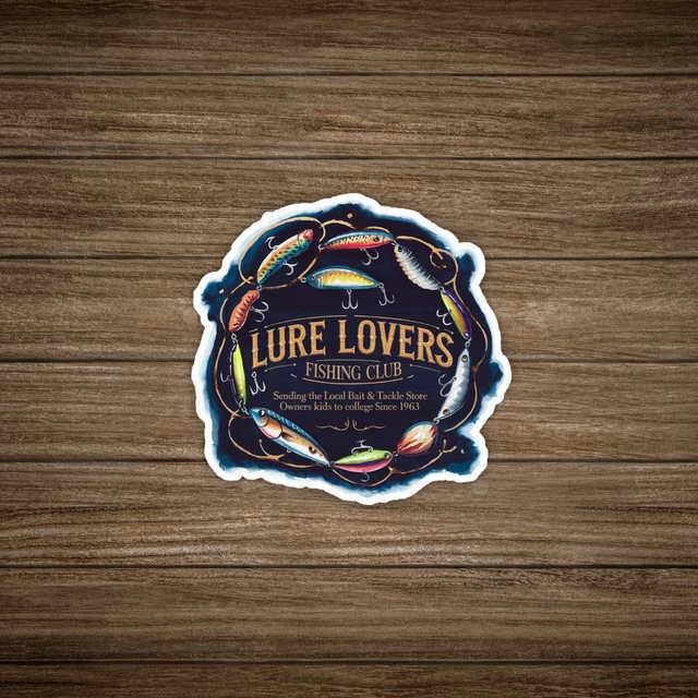 Vintage Lure Lovers Fishing Club Sticker - Bait & Tackle Store Owners ...