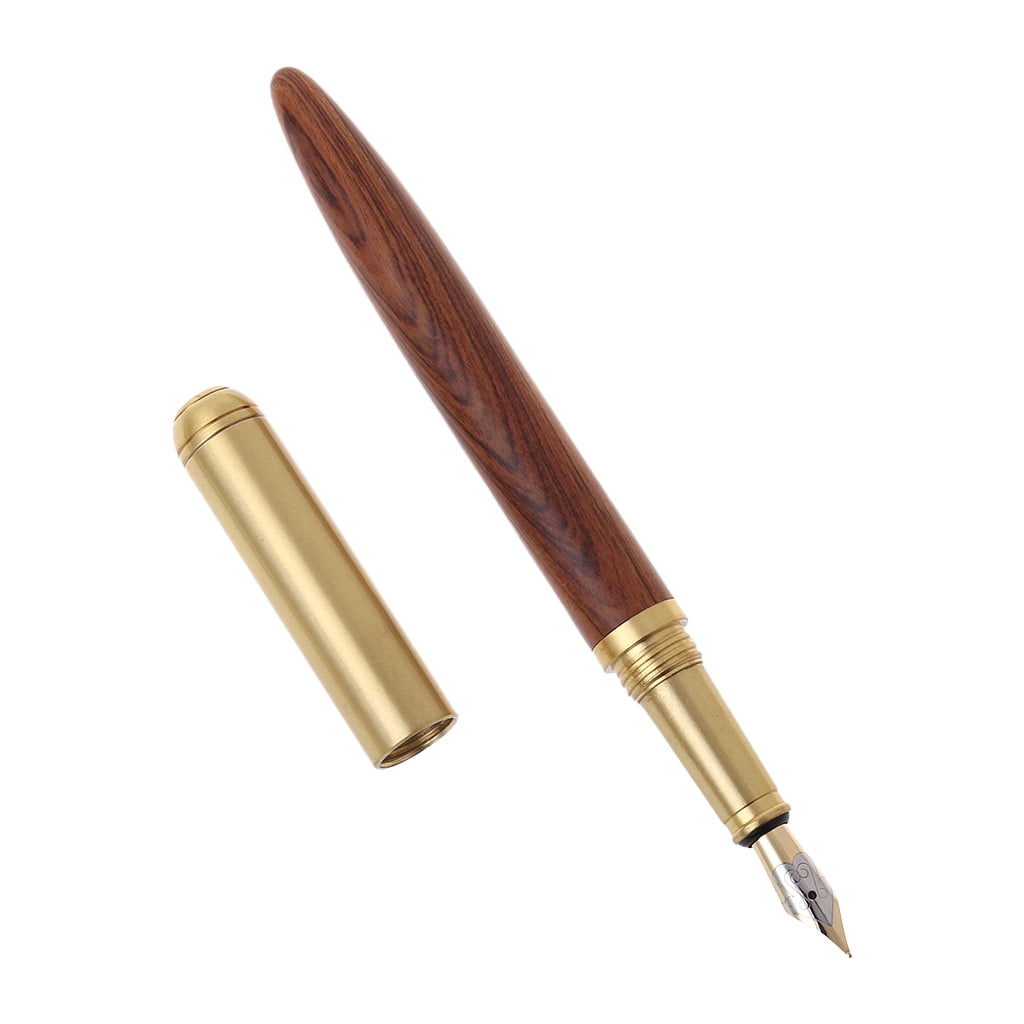 Vintage Luxury Wooden Copper Fountain Signature Pen Fine Nib 0.7mm ...