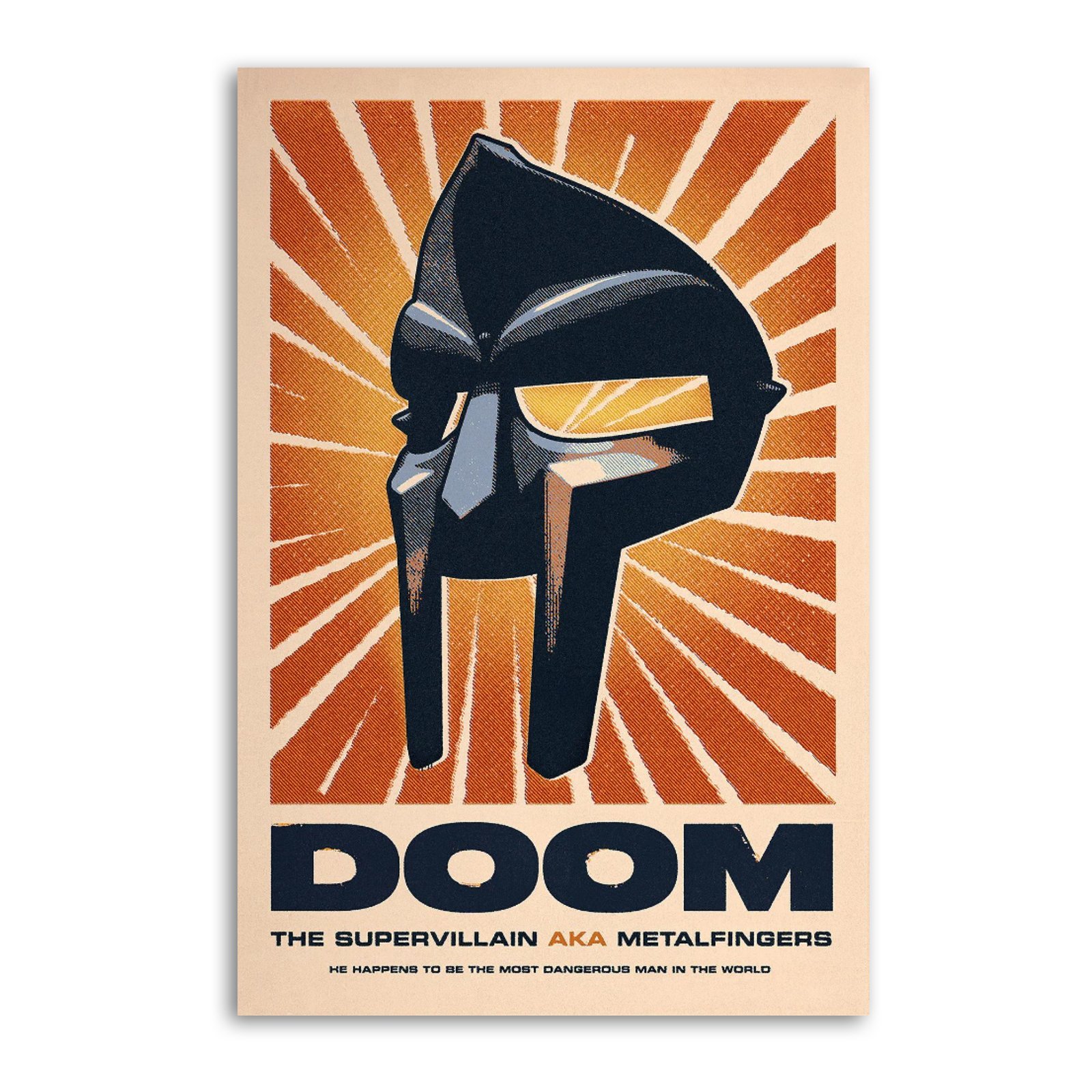 Vintage MF Doom Hip-hop Singer Music Canvas Art Poster and Wall Art ...