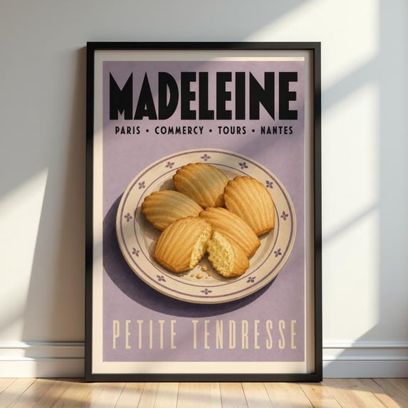 Vintage Madeleine Poster French Pastry Kitchen Wall Art Retro Dessert ...