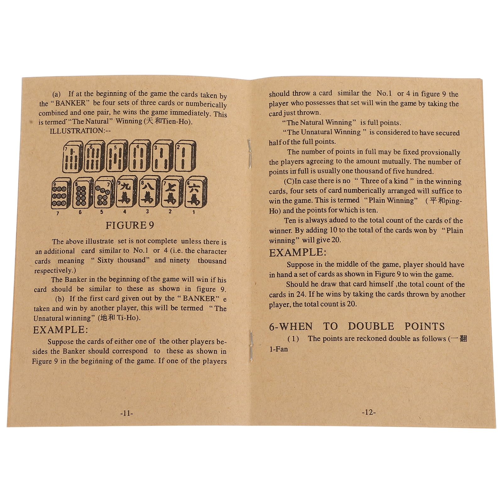 Vintage Mahjong Rule Book English Instructions Guide For Learning ...