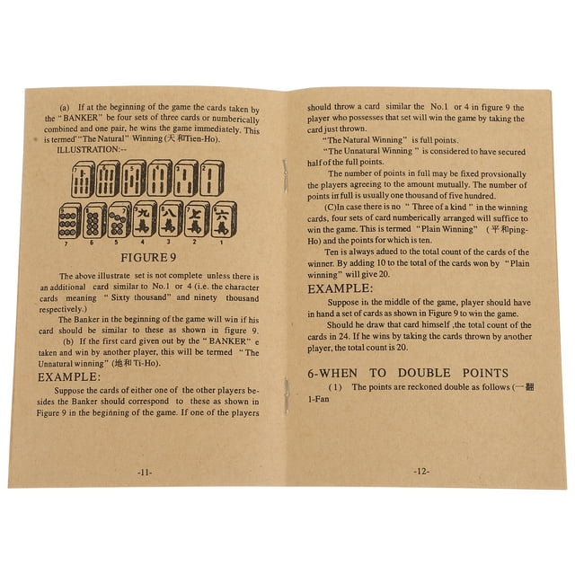 Vintage Mahjong Rule Book English Instructions Guide For Learning ...