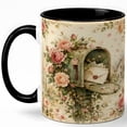 Vintage Mailbox Coffee Mug, Watercolor Letters, Roses and Cottage ...