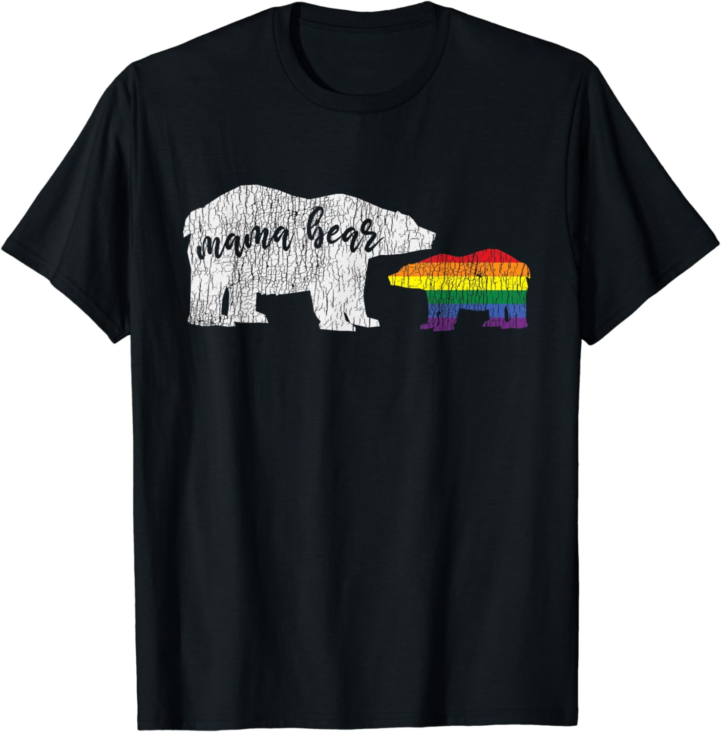 Vintage Mama Bear Love Proud Mom Family Matching Gay LGBTQ T-Shirt ...