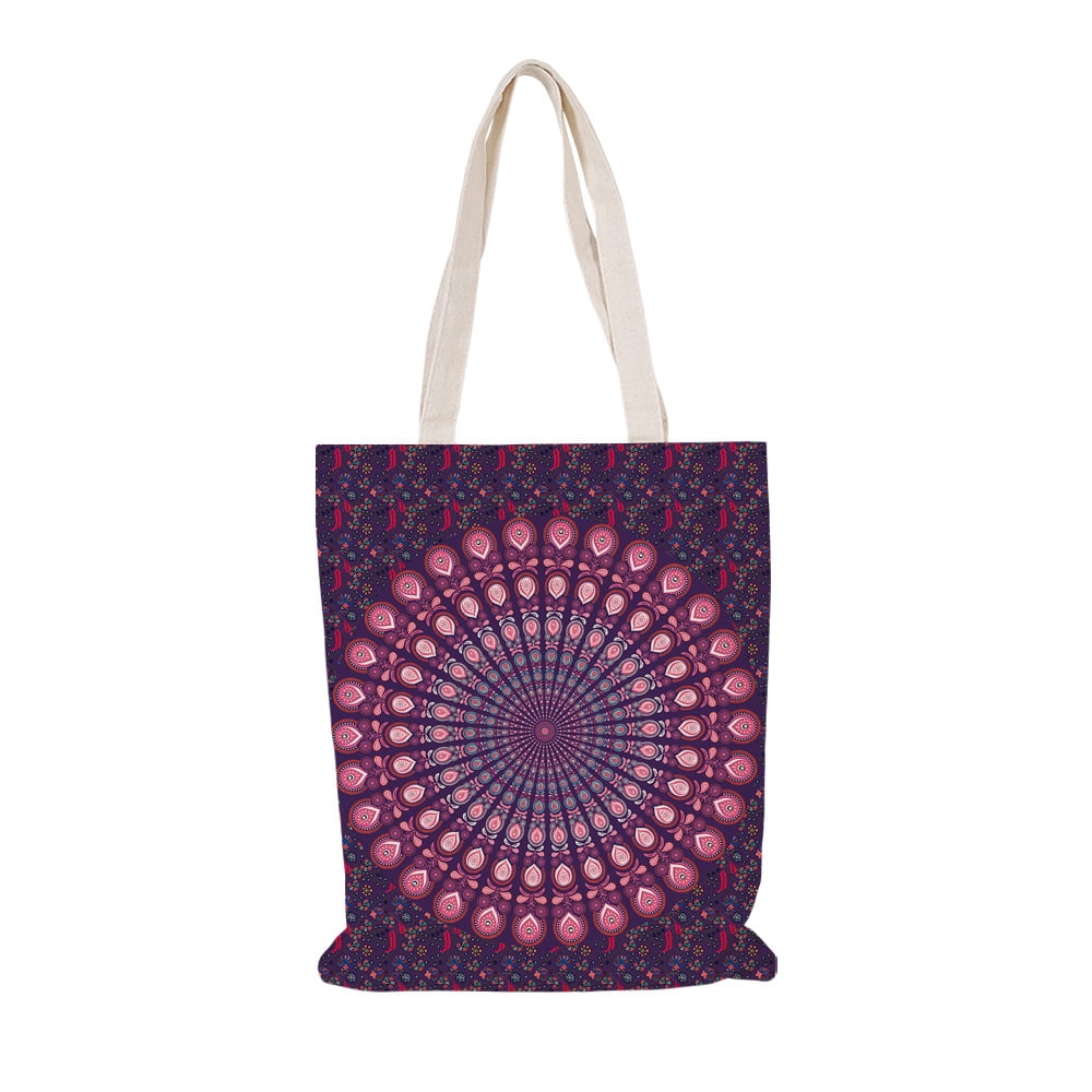 Vintage Mandala Nature Tote Bag With Design Pattern Printed Machine ...