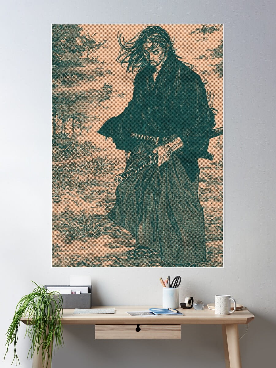 Vintage Manga Poster, Miyamoto Musashi, Shinmen Takezo #19, Samurai ...