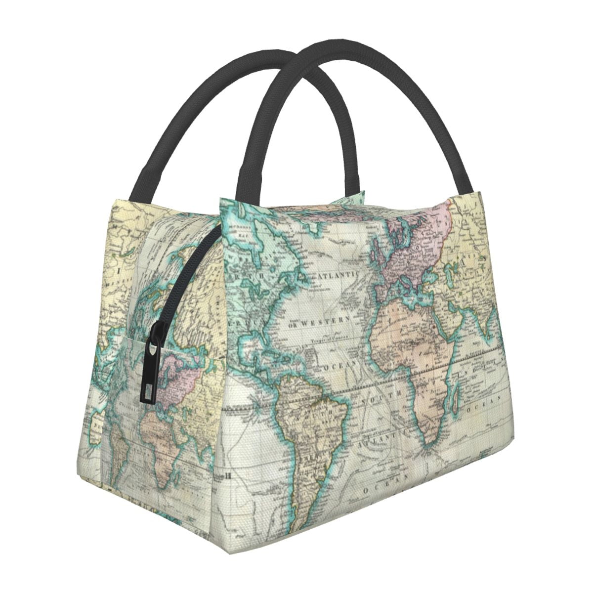 Vintage Map Lunch Bag The Word Maps Fashion Lunch Box Outdoor Picnic ...