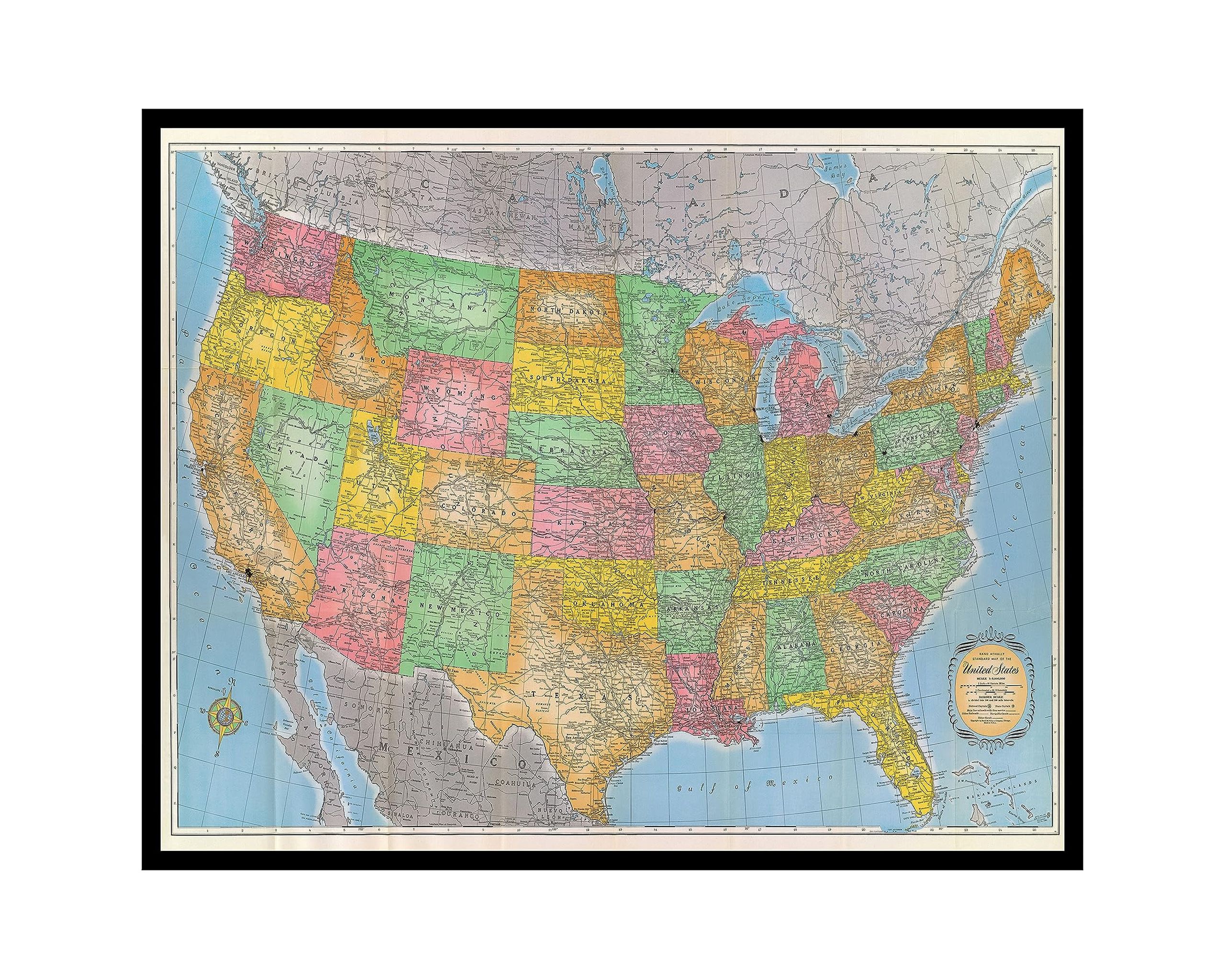 Trademark Fine Art "United States Watercolor Map 2" Canvas Art by ...
