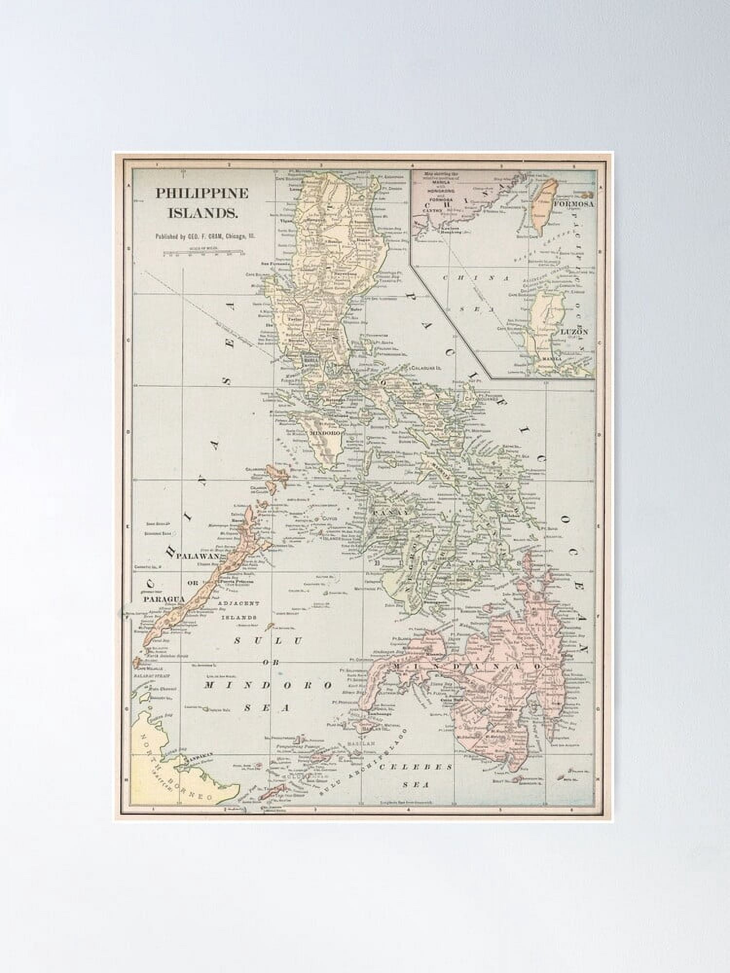 Vintage Map of The Philippine Islands (1901) Poster - Walmart.com