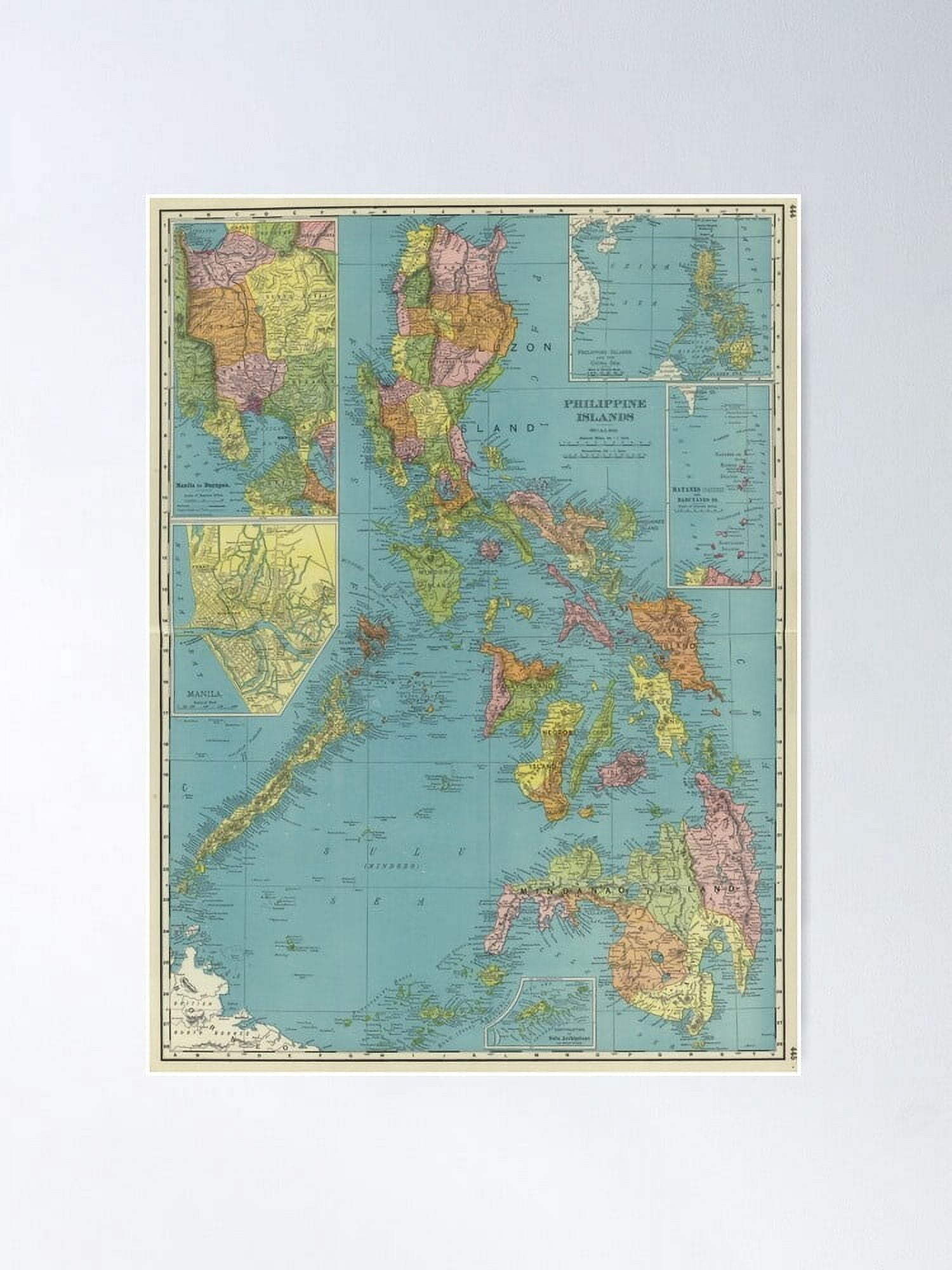 Vintage Map of The Phillipines (1903) Poster - Walmart.com