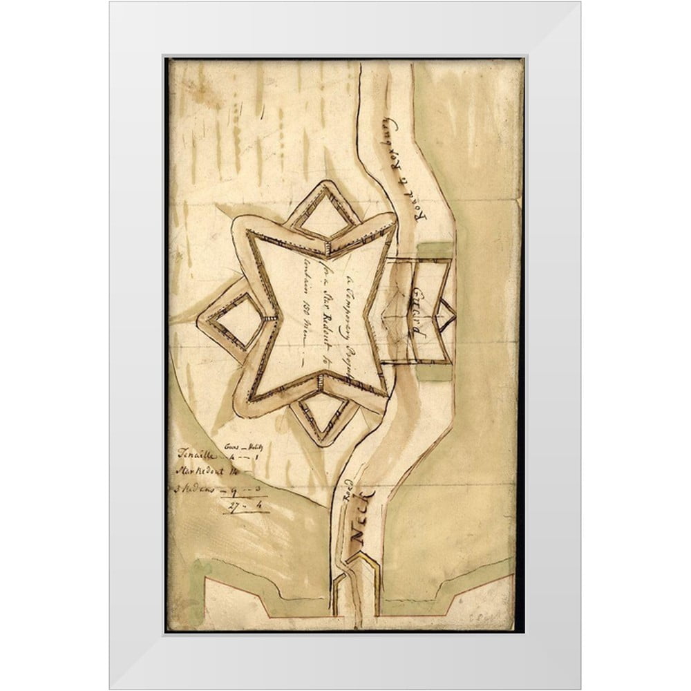 Vintage Maps 10x14 White Modern Wood Framed Museum Art Print Titled ...
