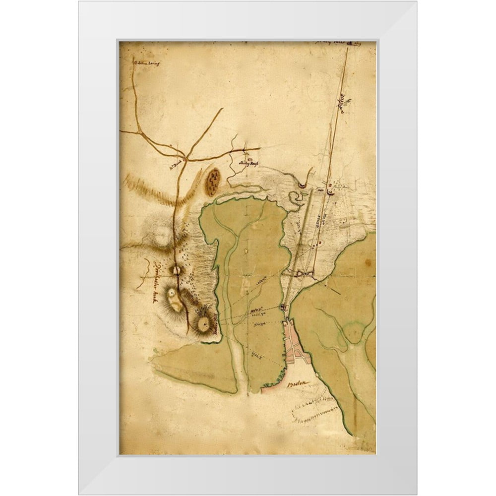 Vintage Maps 10x14 White Modern Wood Framed Museum Art Print Titled ...