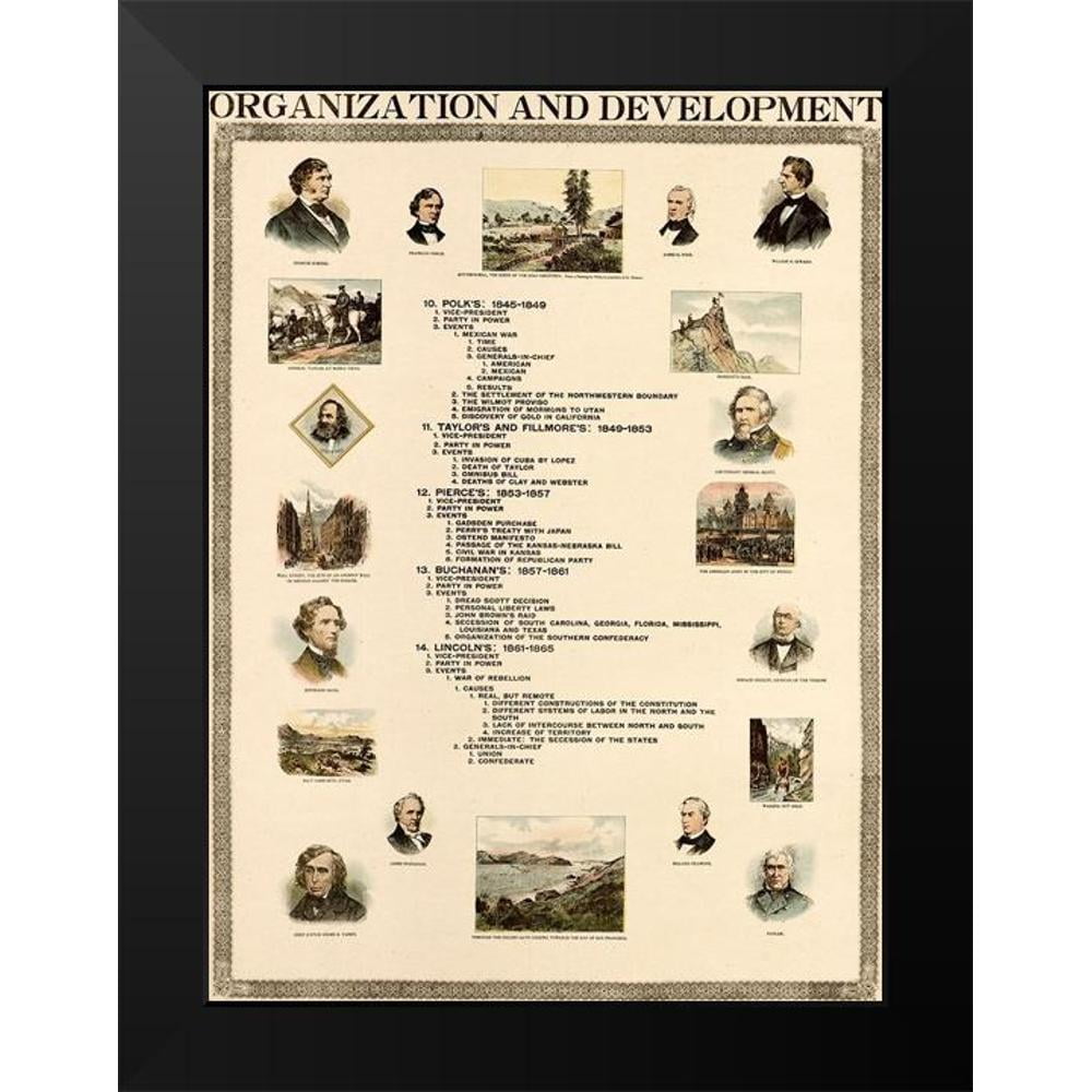 Vintage Maps 11x14 Black Modern Framed Museum Art Print Titled ...