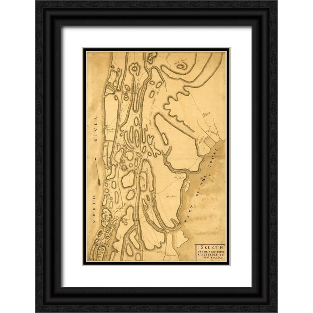 Vintage Maps 11x14 Black Ornate Wood Framed with Double Matting Museum ...