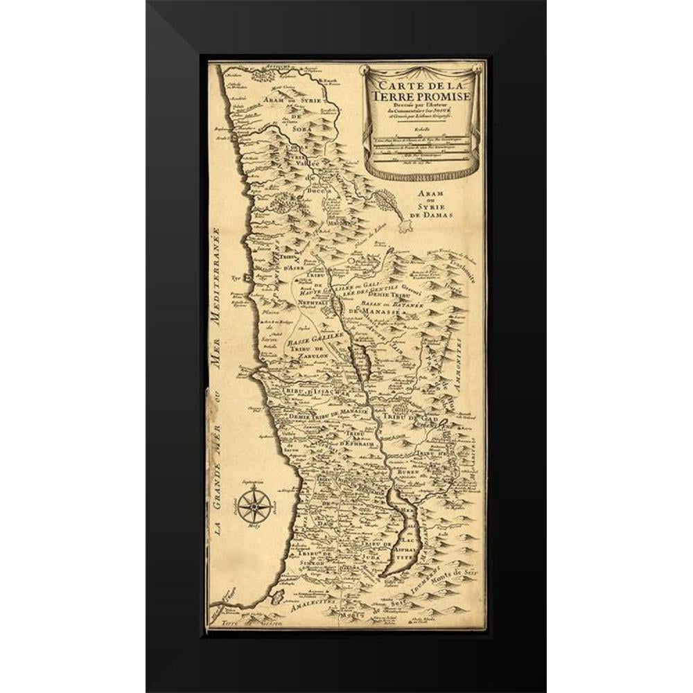 Vintage Maps 11x18 Black Modern Framed Museum Art Print Titled - Map of ...