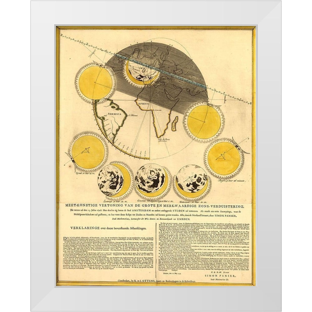 Vintage Maps 12x14 White Modern Wood Framed Museum Art Print Titled ...