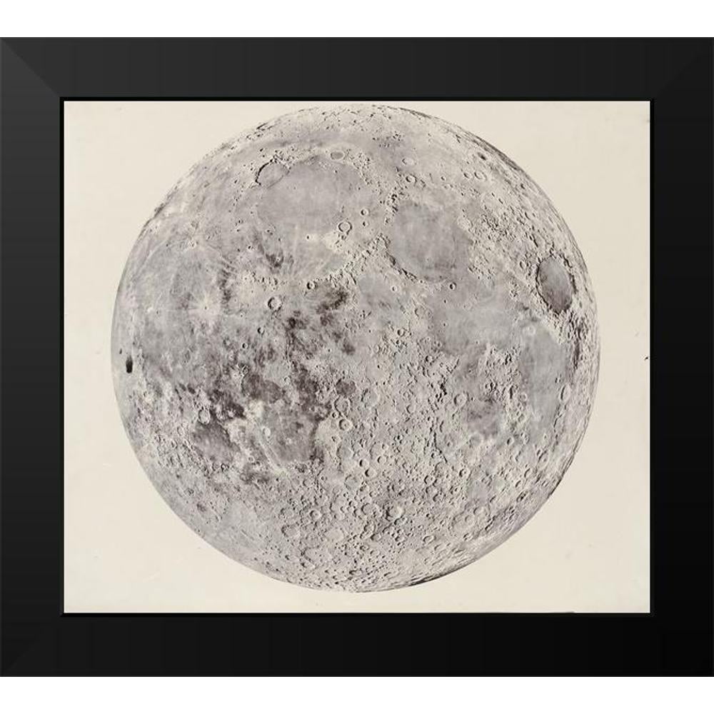 Vintage Maps 13x12 Black Modern Framed Museum Art Print Titled - Moon ...