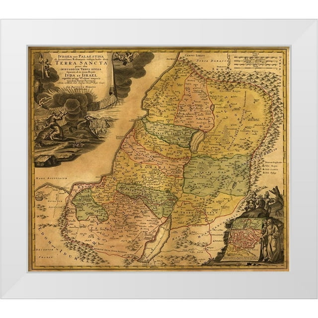 Vintage Maps 13x12 White Modern Wood Framed Museum Art Print Titled ...