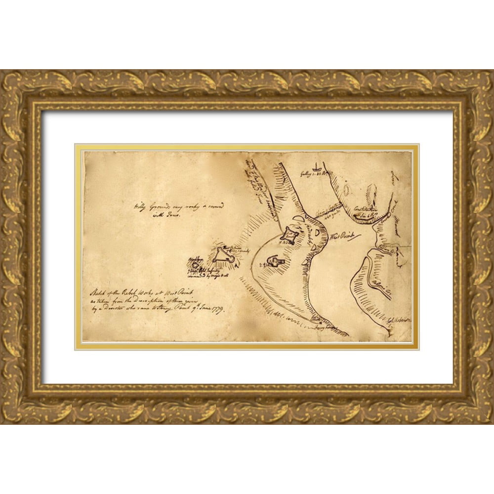 Vintage Maps 14x10 Gold Ornate Wood Framed with Double Matting Museum ...