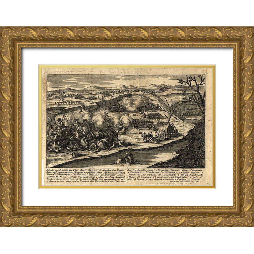 Vintage Maps 14x11 Gold Ornate Wood Framed with Double Matting Museum ...