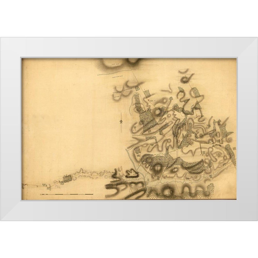 Vintage Maps 14x11 White Modern Wood Framed Museum Art Print Titled ...