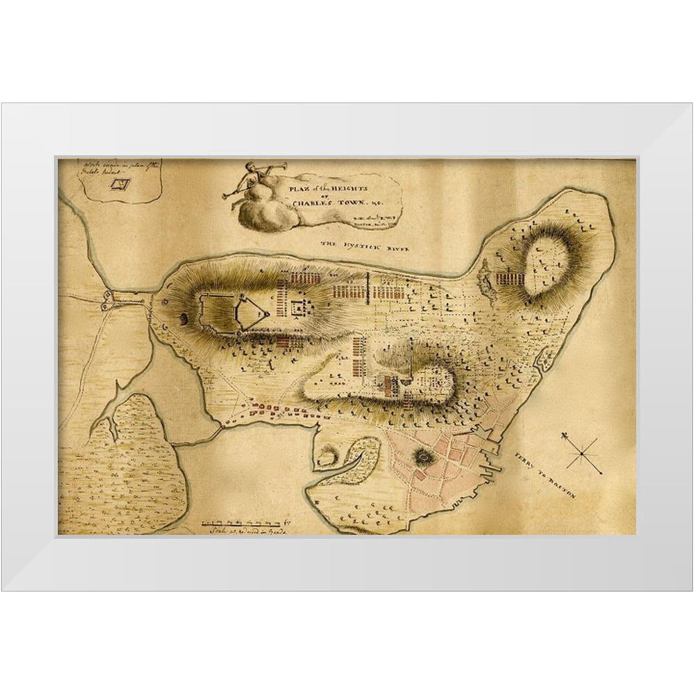 Vintage Maps 14x11 White Modern Wood Framed Museum Art Print Titled ...